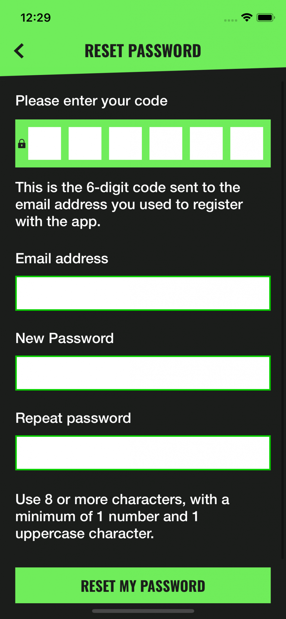 Reset-Password - Green Flag